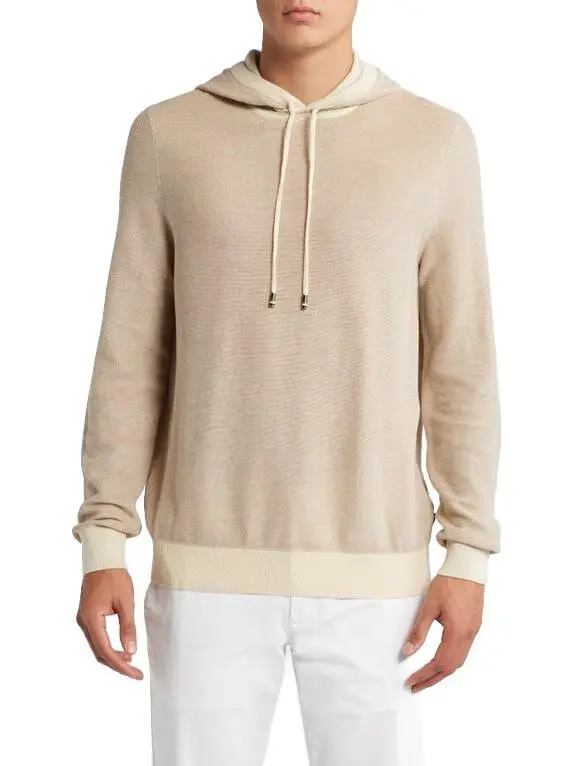 Hugo Boss Trapani Mesh Stitch Hoodie - Open White