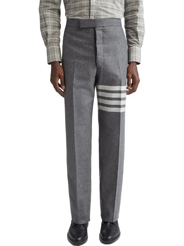 Thom Browne 4-bar Wool And Cashmere Trousers - Medium Grey
