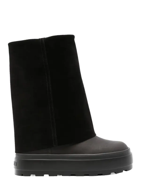 Casadei Folded-top Mid-calf Boots - Black