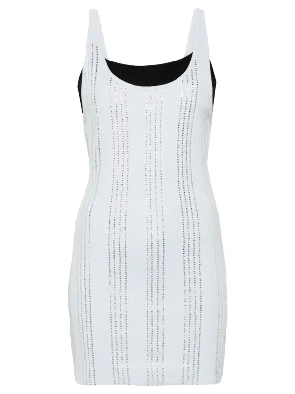 Attico Rhinestone-embellished Mini Dress - Blue