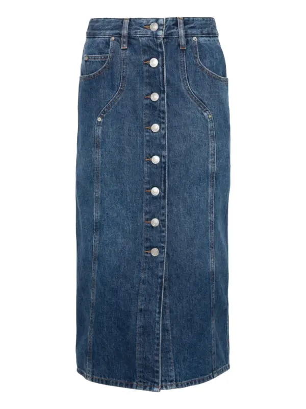 MARANT ETOILE Vandy Denim Midi Skirt - Blue
