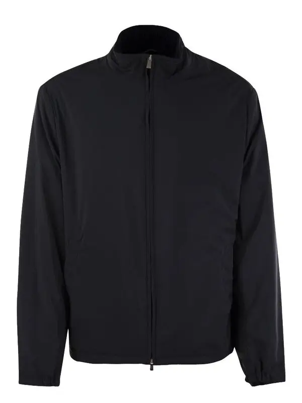 Fedeli Technical Fabric Bomber Jacket - Night Blue