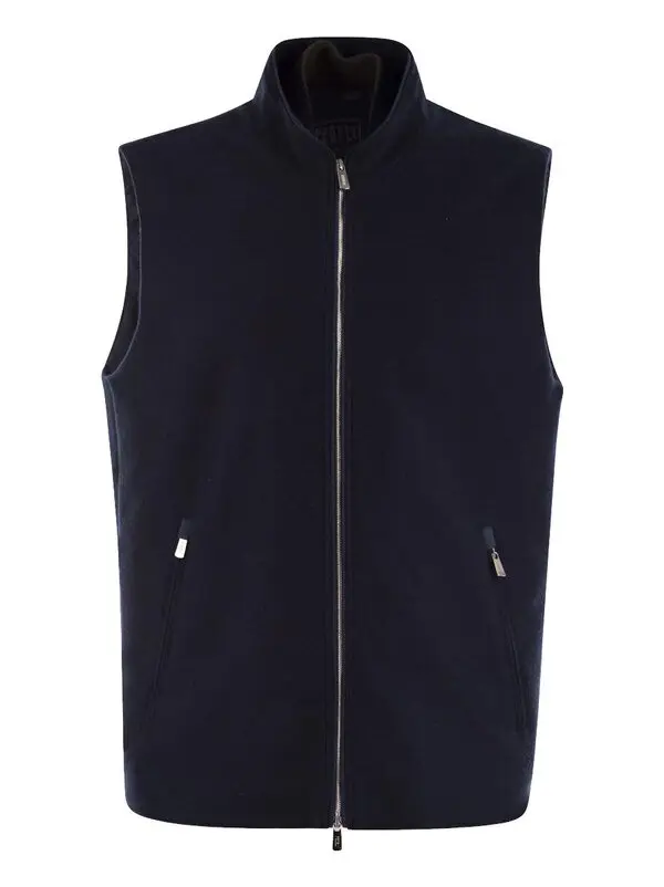 Fedeli Pure Cashmere Waistcoat - Night Blue