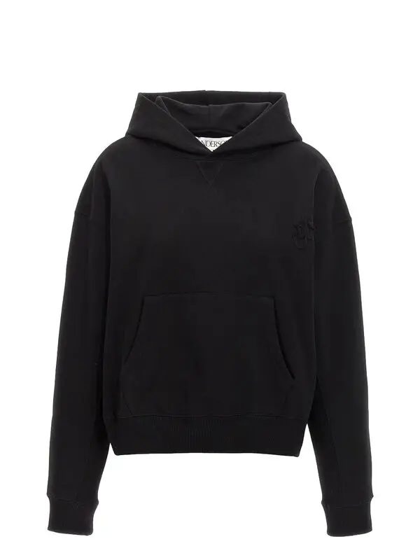 JW Anderson Anchor Logo Cotton Hoodie - Black