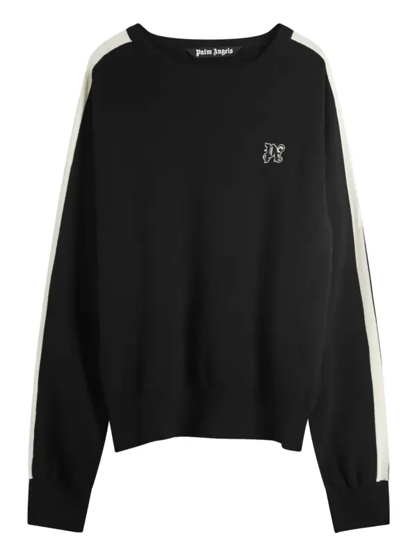 Palm Angels Monogram Track Sweater - Black