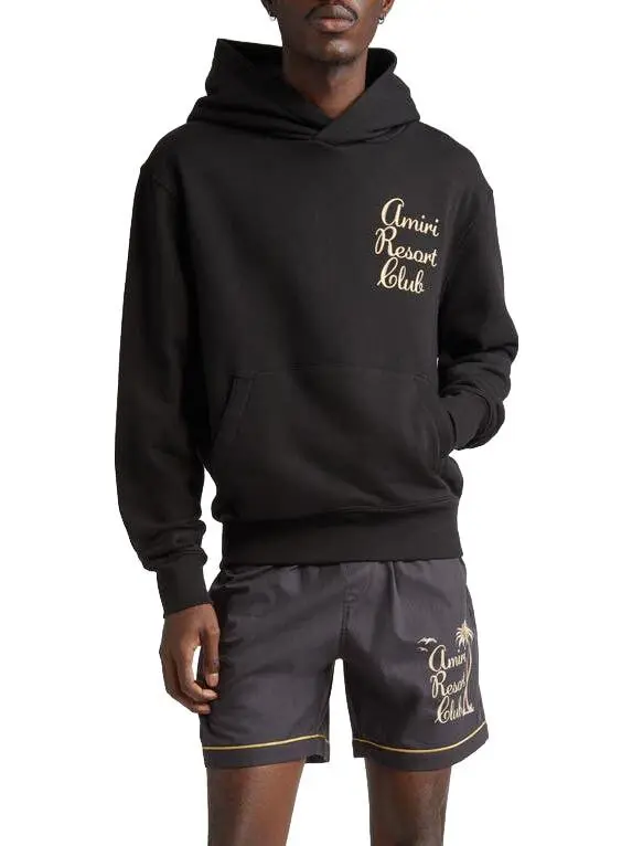 Amiri Resort Club Logo Hoodie - Black