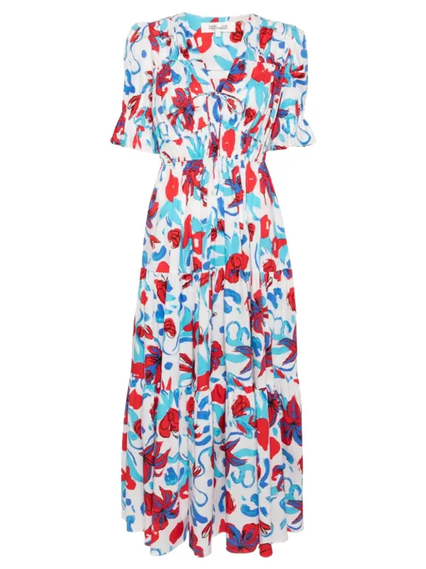 Diane Von Furstenberg Avery Midi Dress - White