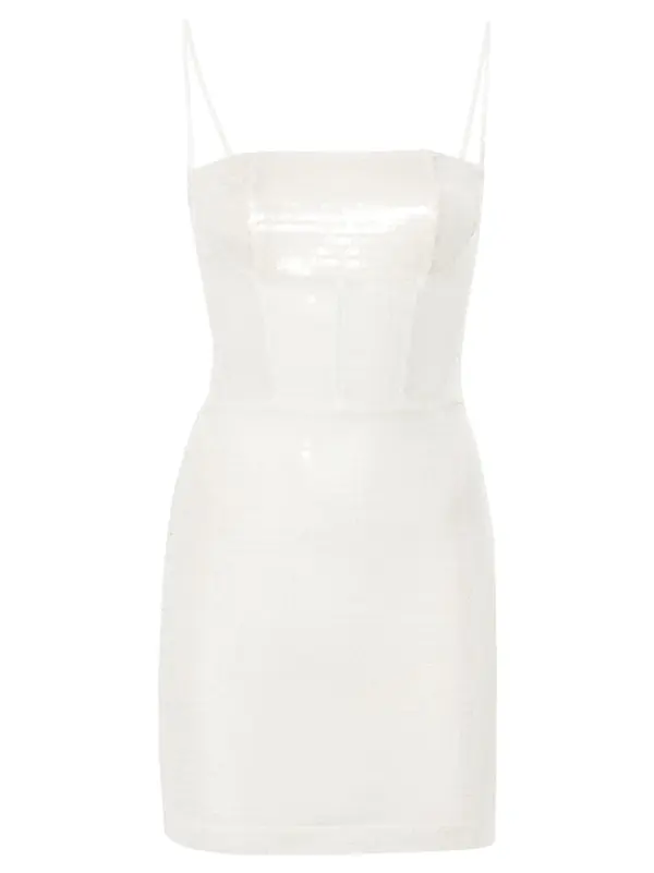 NENSI DOJAKA Sequined Mini Dress - White