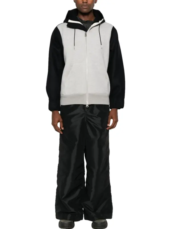 Sacai Wool Hooded Jacket - Grey