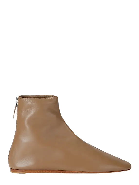 Le Monde Beryl Luna Pointed-toe Leather Ankle Boots - Taupe