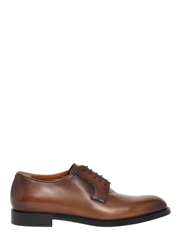 Zegna Leather Derby Loafers - Dk Brw Sld