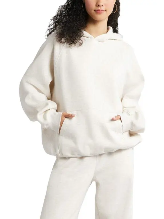 Bp. Fleece Detail Oversized Raglan Hoodie - Beige Pumice