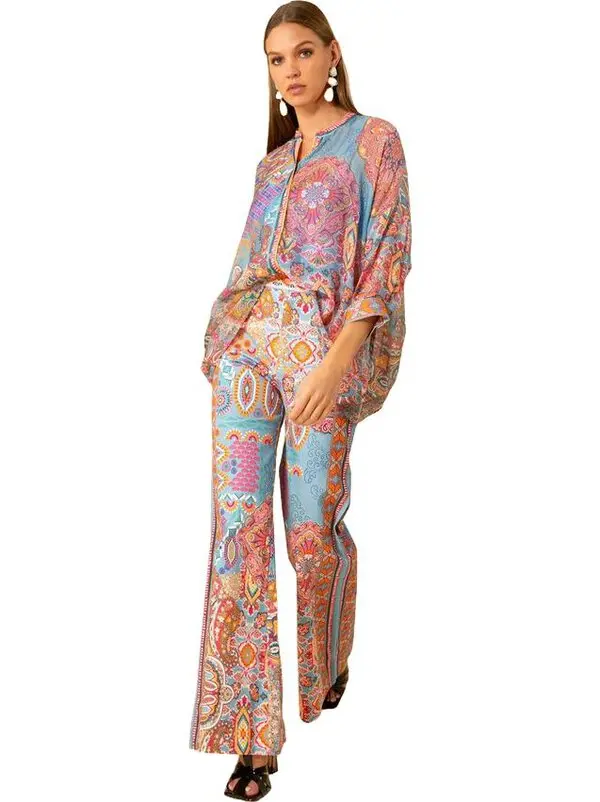 Hale Bob Brinley Oversized Chiffon Top - Blue