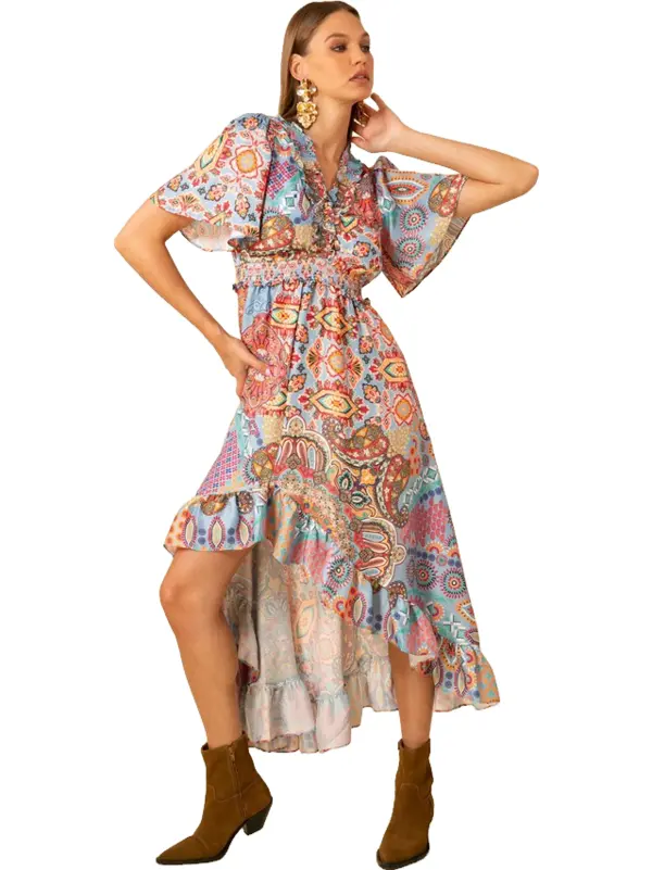 Hale Bob Serena Hi-lo Dress - Blue