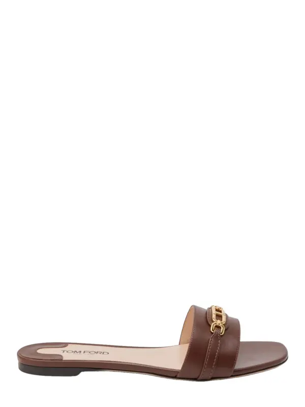 TOM FORD Whitney Leather Slides - Brown