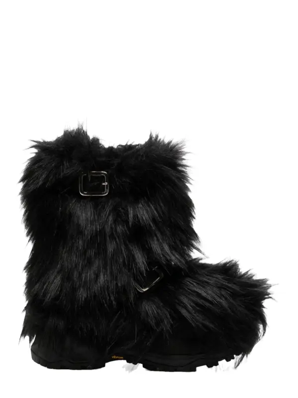 Sacai Faux-fur Ankle Boots - Black