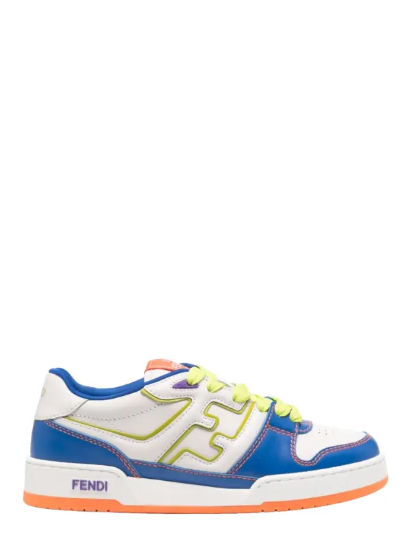 Fendi Match Leather Sneakers - White