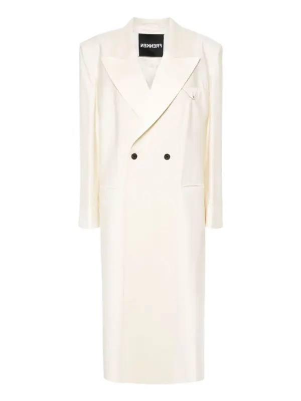 FRENKEN Name Insideout Maxi Coat - White