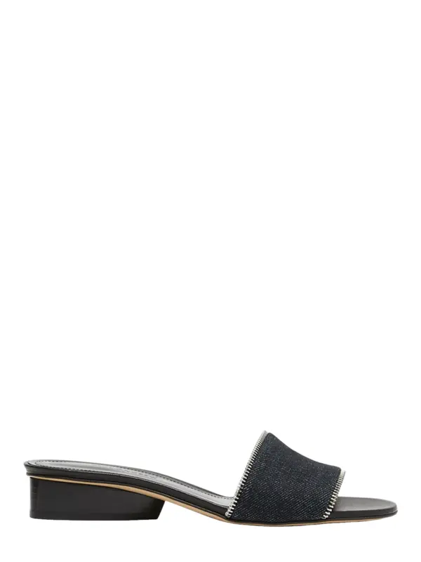 PAUL ANDREW Arc Leather Slide Sandals - Indigo