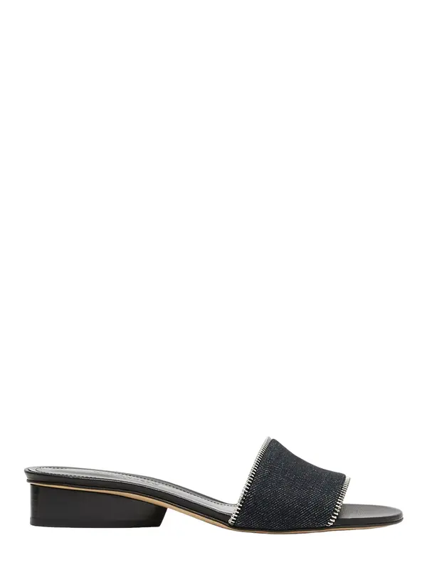 PAUL ANDREW Arc Leather Slide Sandals - Indigo