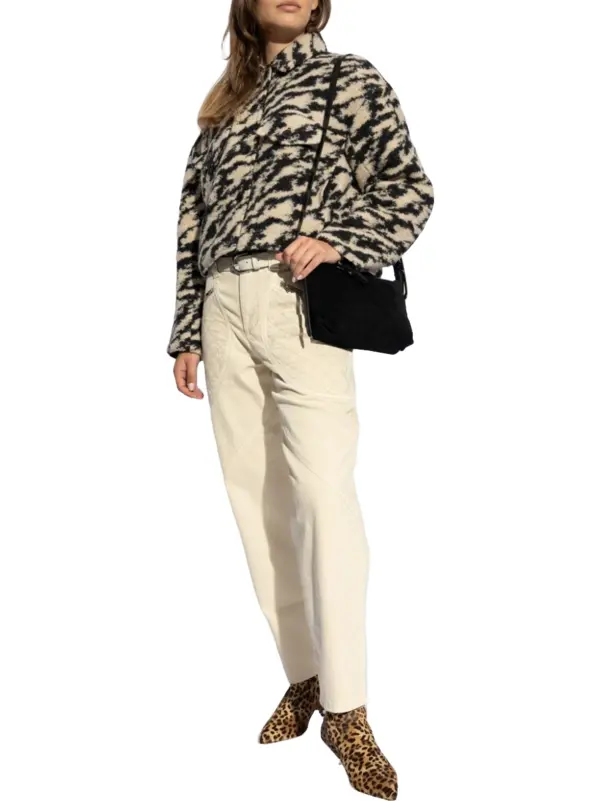 MARANT ETOILE Ferida Zebra-print Coat - Neutrals