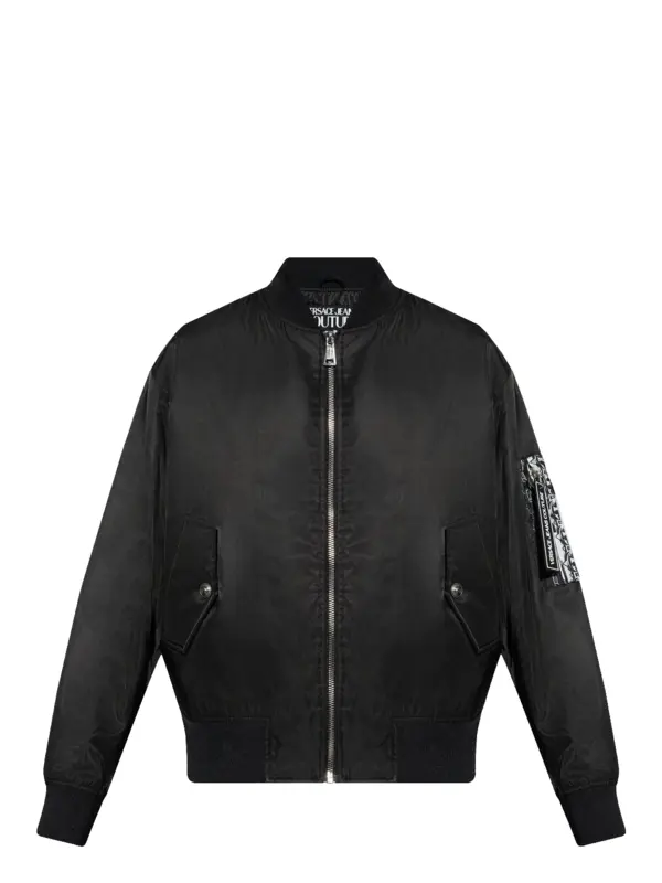 Versace Striped Bomber Jacket - Black