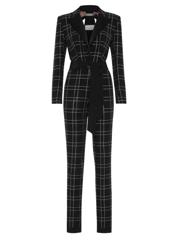 Philipp Plein Cady Strass Cut-out Jumpsuit - Black