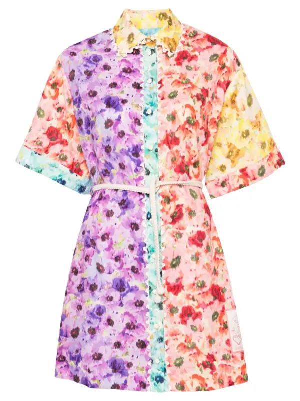 Zimmermann Floral-print Shirt Dress - Pink