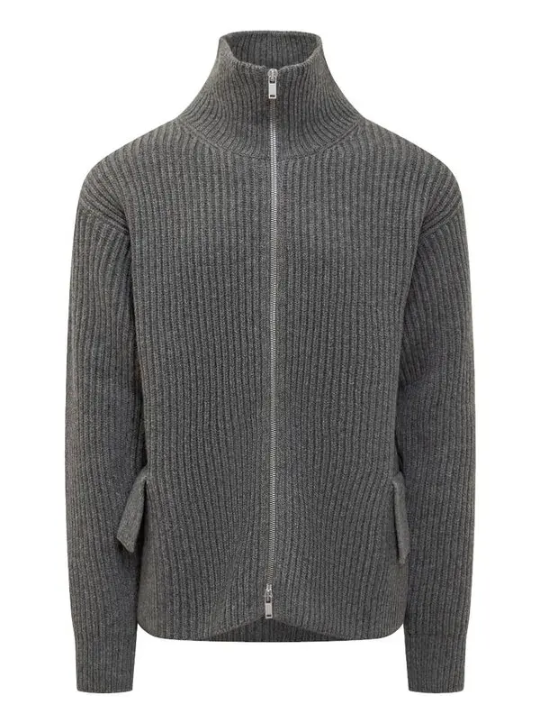 JIL SANDER Cardigan With Zip - Grey
