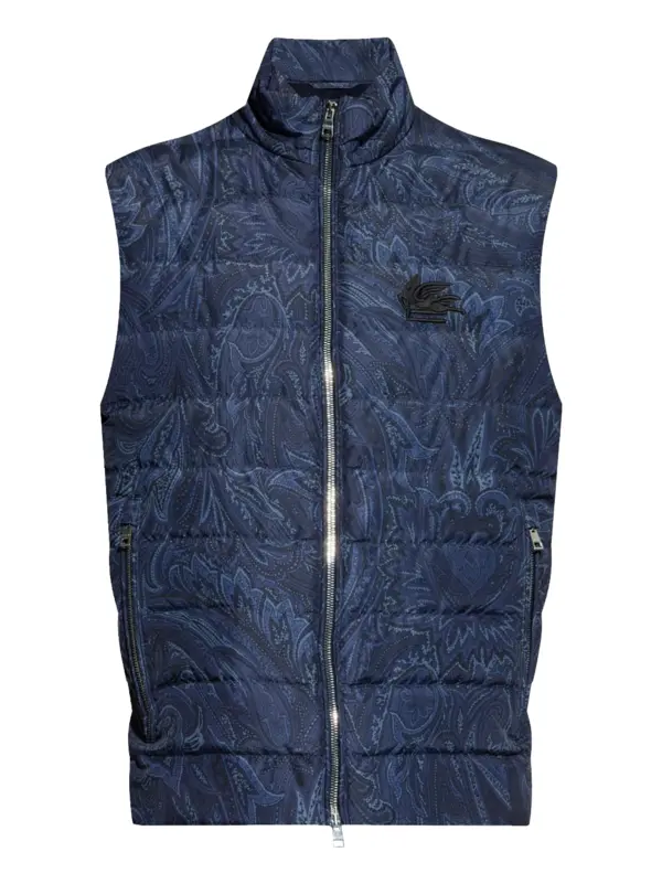 Etro Paisley-print Padded Waistcoat - Blue
