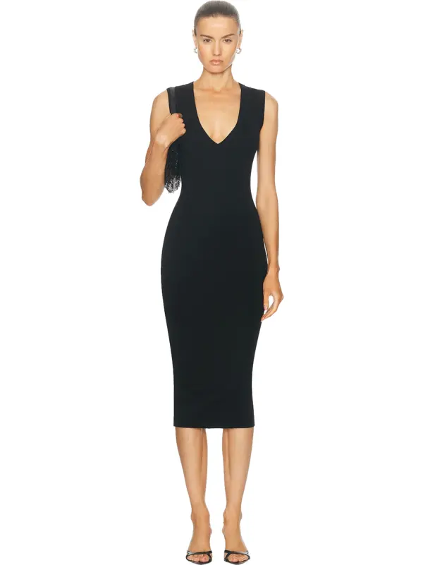 FLORE FLORE Dewi Midi Dress - Black