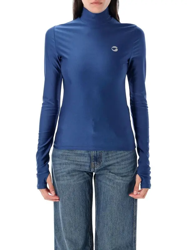 Coperni Second Skin Turtleneck Top - Isola Blue