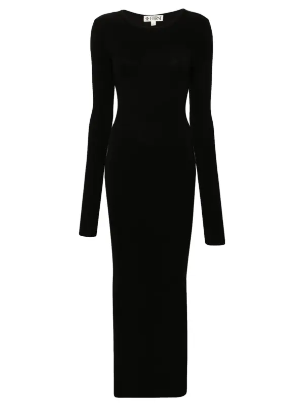 Eterne Ribbed Maxi Dress - Black