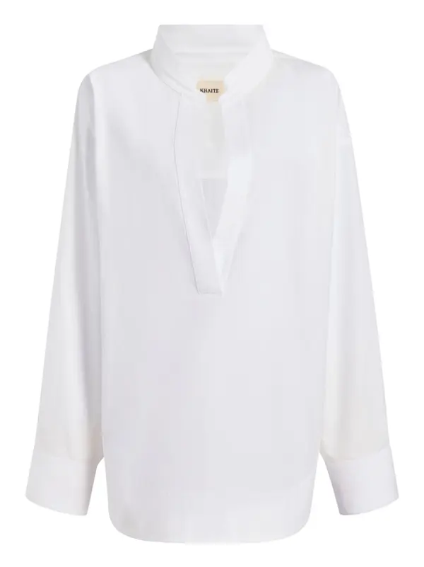 Khaite Tito Cotton Poplin Blouse - White