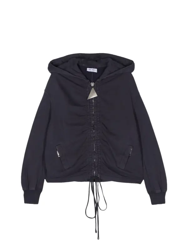 Attico Ruched-detail Hoodie - Purple