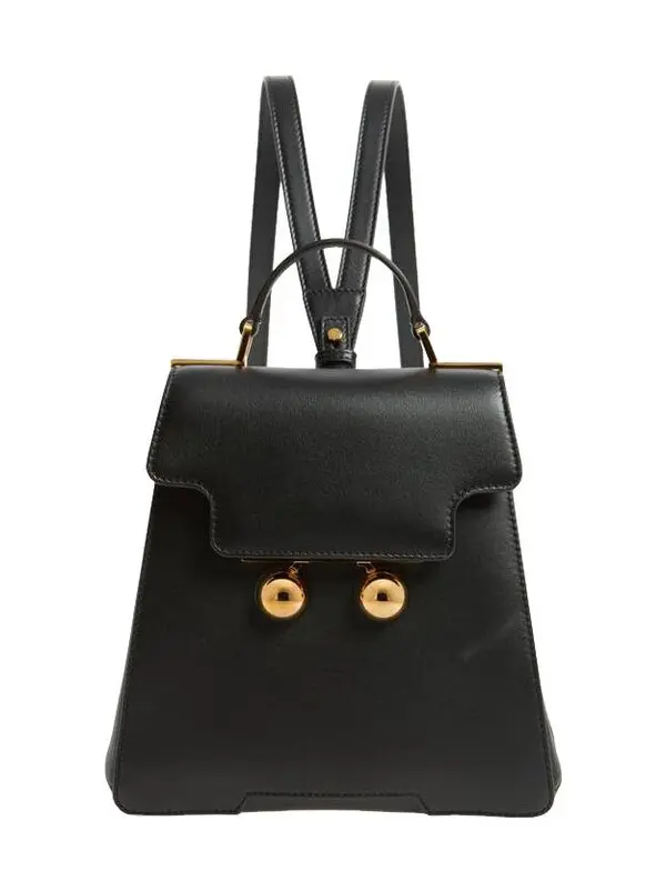 Marni Trunkaroo Leather Backpack - Black