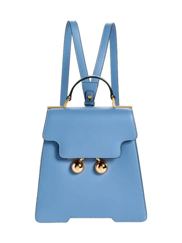 Marni Trunkaroo Leather Backpack - Sky/blue
