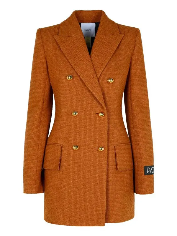 Patou Wool Blend Double-breasted Blazer - Brown