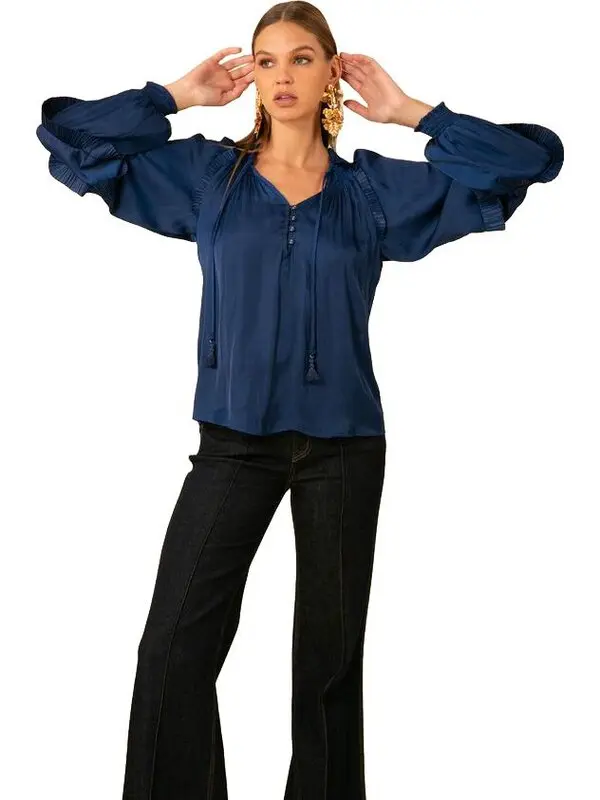 Hale Bob Demi Solid Top - Navy