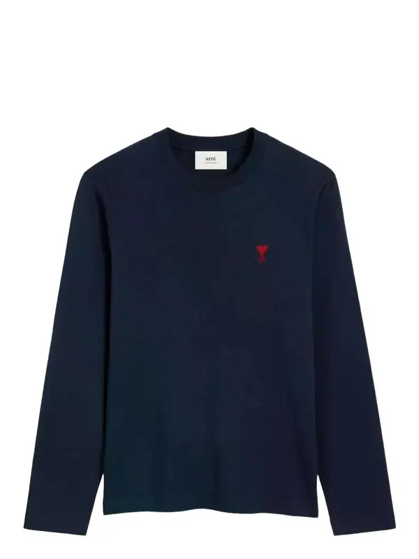 Ami Embroidered Logo Longsleeved Shirt - Blue