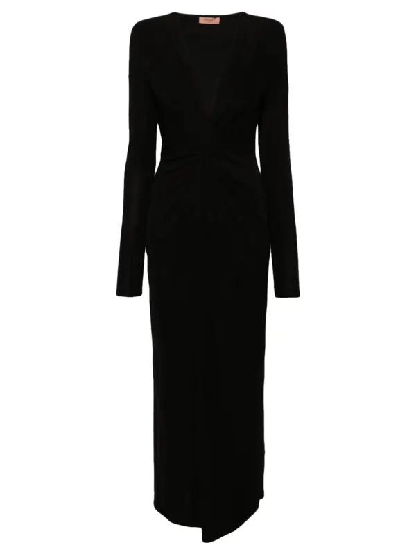 TWINSET Draped-detail Maxi Dress - Black