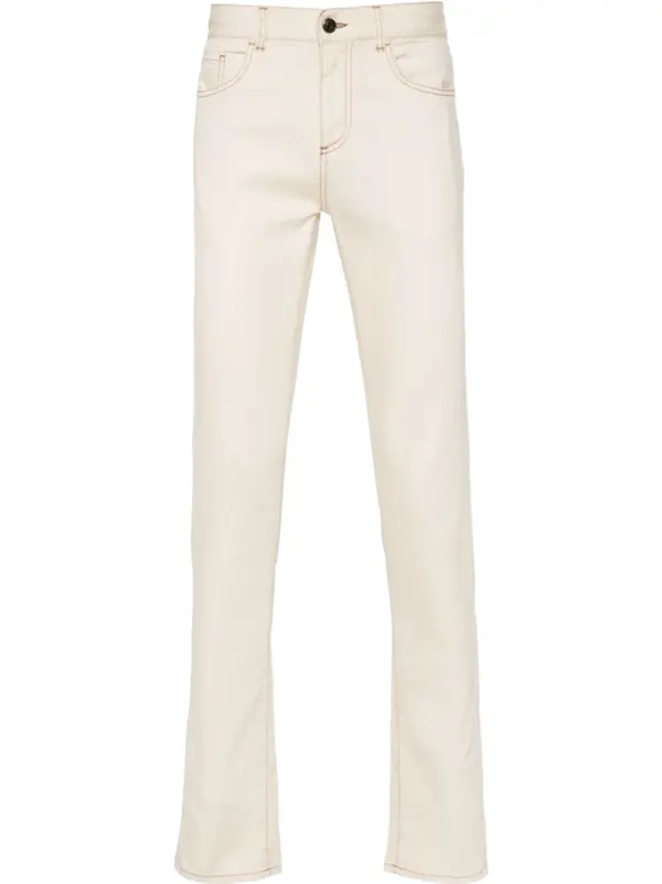 Canali Skinny Trousers - Neutrals