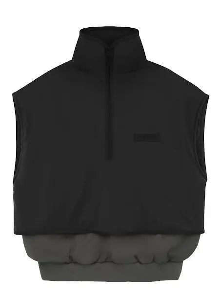 Fear Of God Essentials Nylon Fleece Mockneck Vest - Ink/jet Black