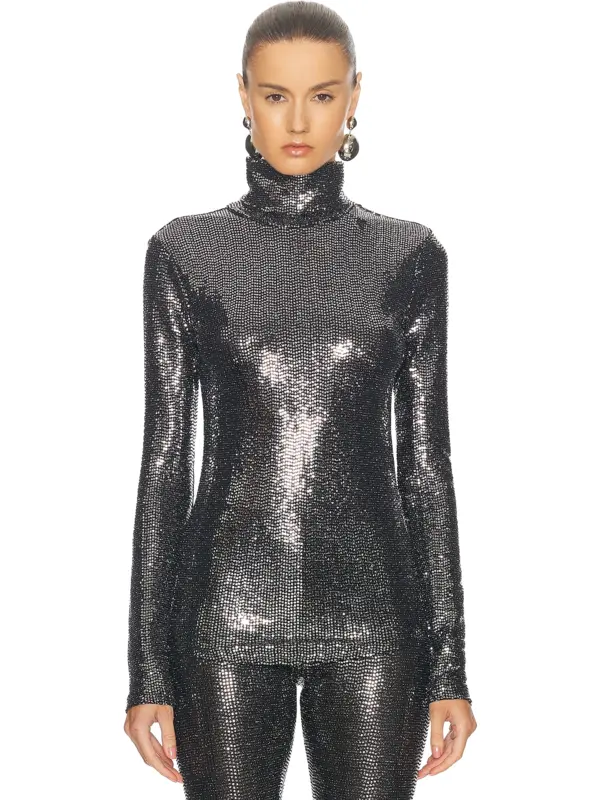 Isabel Marant Joyela Top - Black & Silver