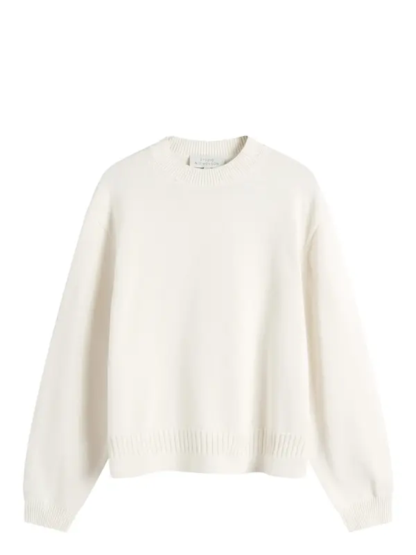 Studio Nicholson 7gg Ribbed Crew Neck - Parchment