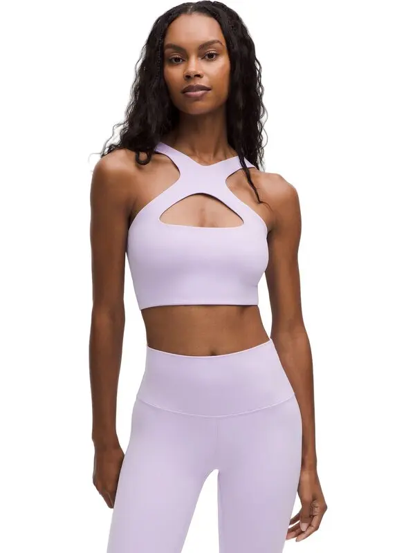 Lululemon Bend This Scoop And Cross Bra - Lavender Frost