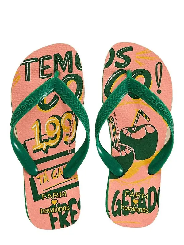Farm Rio X Havaianas Sandals - Pink Temos Coco