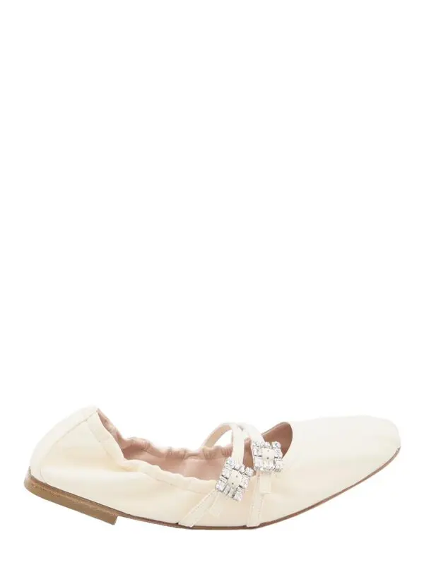 ROGER VIVIER Nappa Ballerinas With Straps - Beige