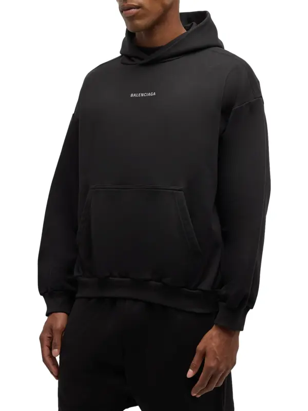 Balenciaga Fit Logo Hoodie - 1083 Faded Black