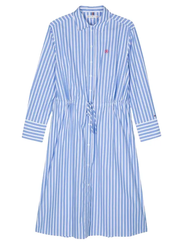 Tommy Hilfiger Striped Midi Shirt Dress - Blue